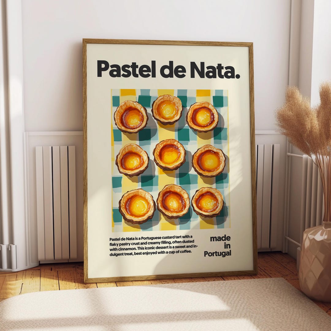 Pastel Del Nata Poster - Food Poster - Kitchen Decor - Kitchen Print ...