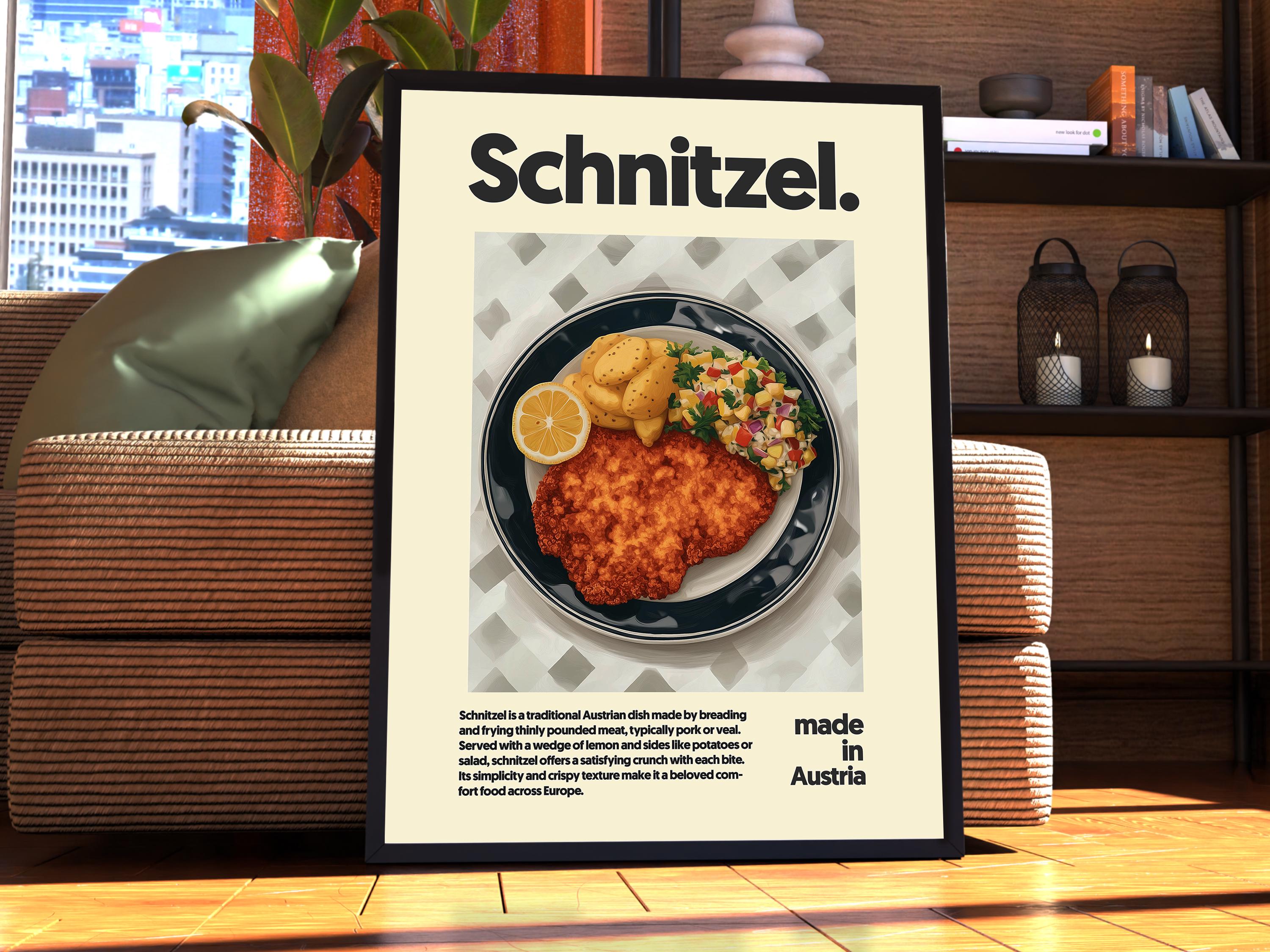 Schnitzel Poster Food Poster Kitchen Decor Kitchen Print German Food ...