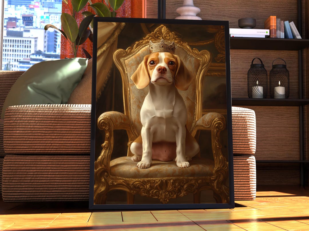 Lemon Beagle Royal Portrait - Dog Poster - Pet Portrait - Custom Pet ...