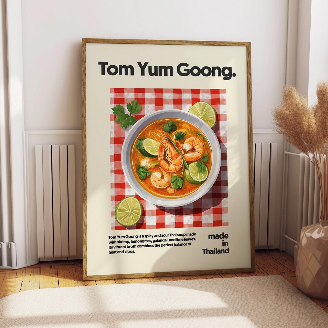 Tom Yum Goong Poster - Food Poster - Kitchen Decor - Kitchen Print ...