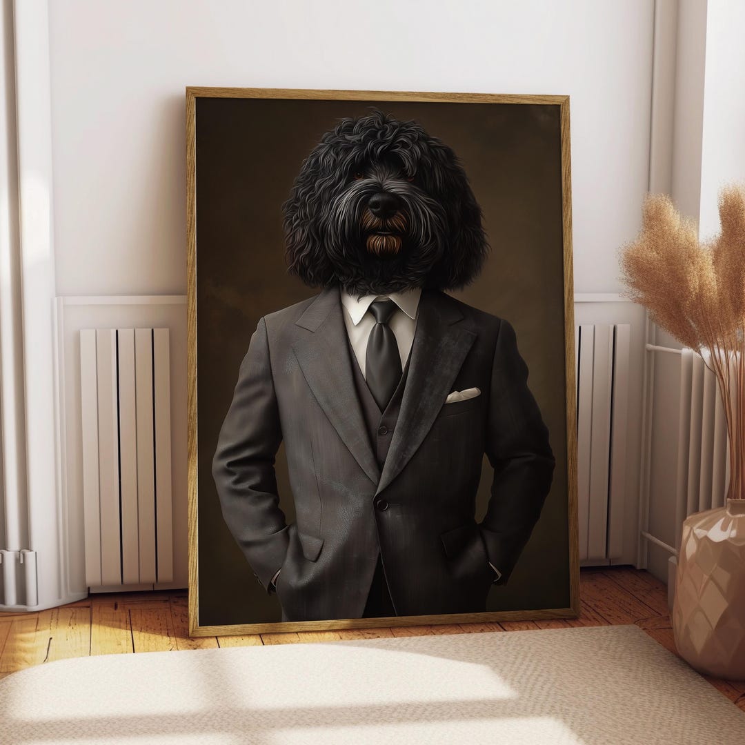 Puli Suit Portrait - Dog Poster - Pet Portrait - Custom Pet Art - Puli ...
