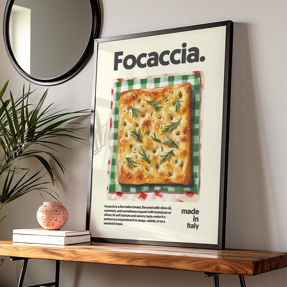 Focaccia Poster - Food Poster - Kitchen Decor - Kitchen Print - Italian ...