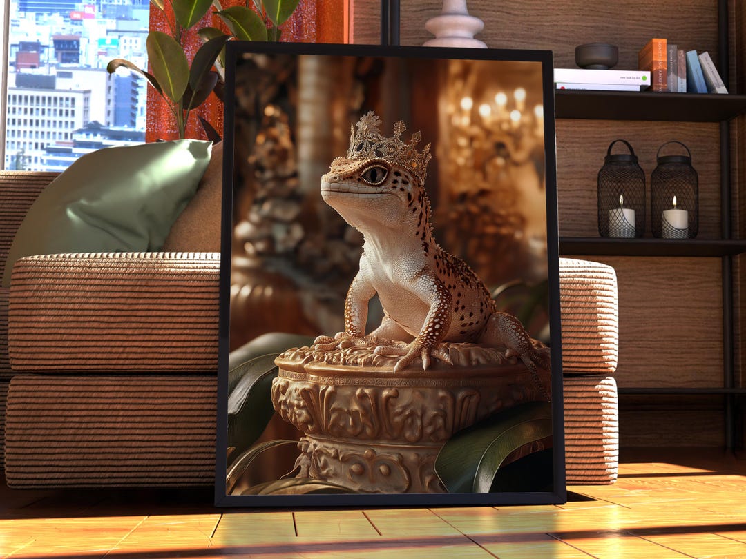 Gecko Royal Portrait - Pet Poster - Gecko Portrait - Custom Pet Art ...