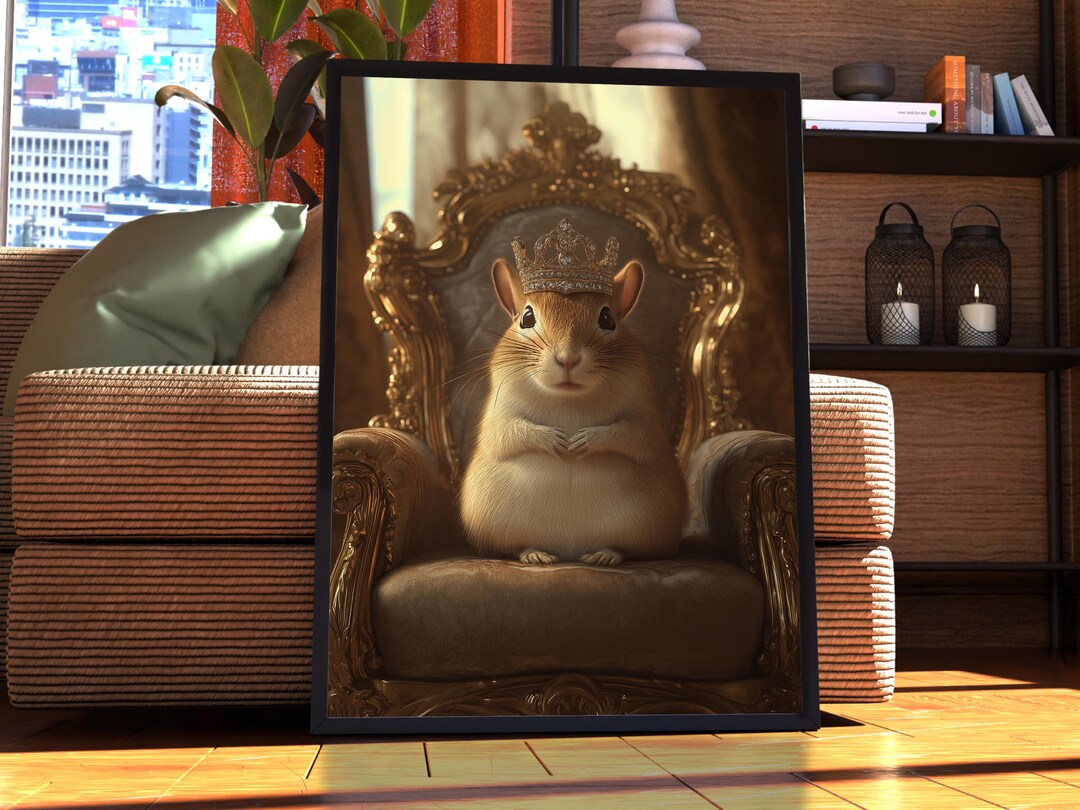 Gerbil Royal Portrait - Pet Poster - Gerbil Portrait - Custom Pet Art ...