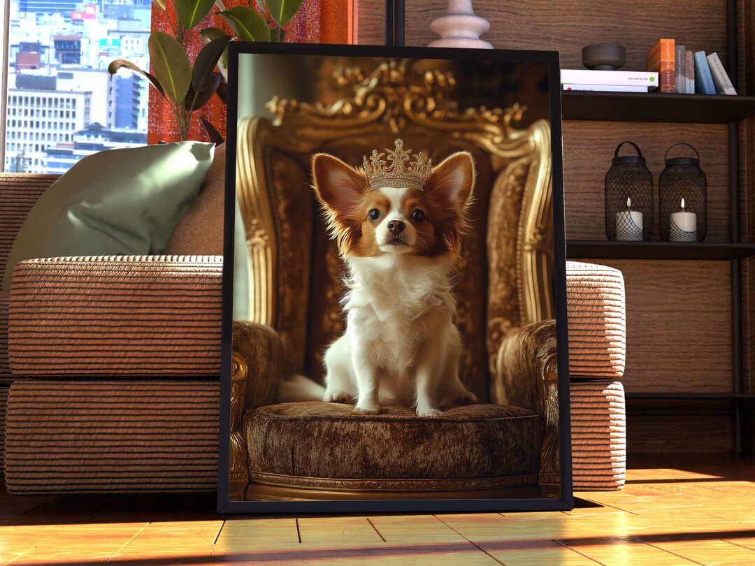 Papillon Royal Portrait - Dog Poster - Pet Portrait - Custom Pet Art ...