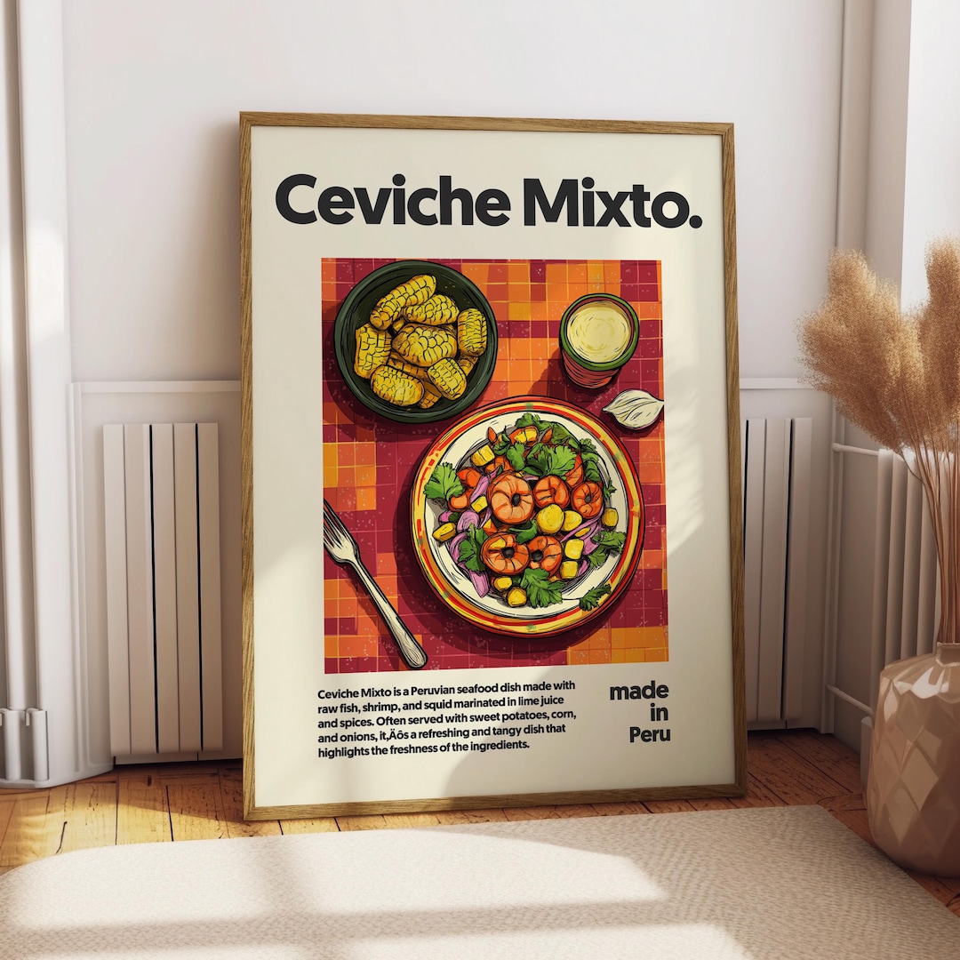 Ceviche Mixto Poster - Food Poster - Kitchen Decor - Kitchen Print ...