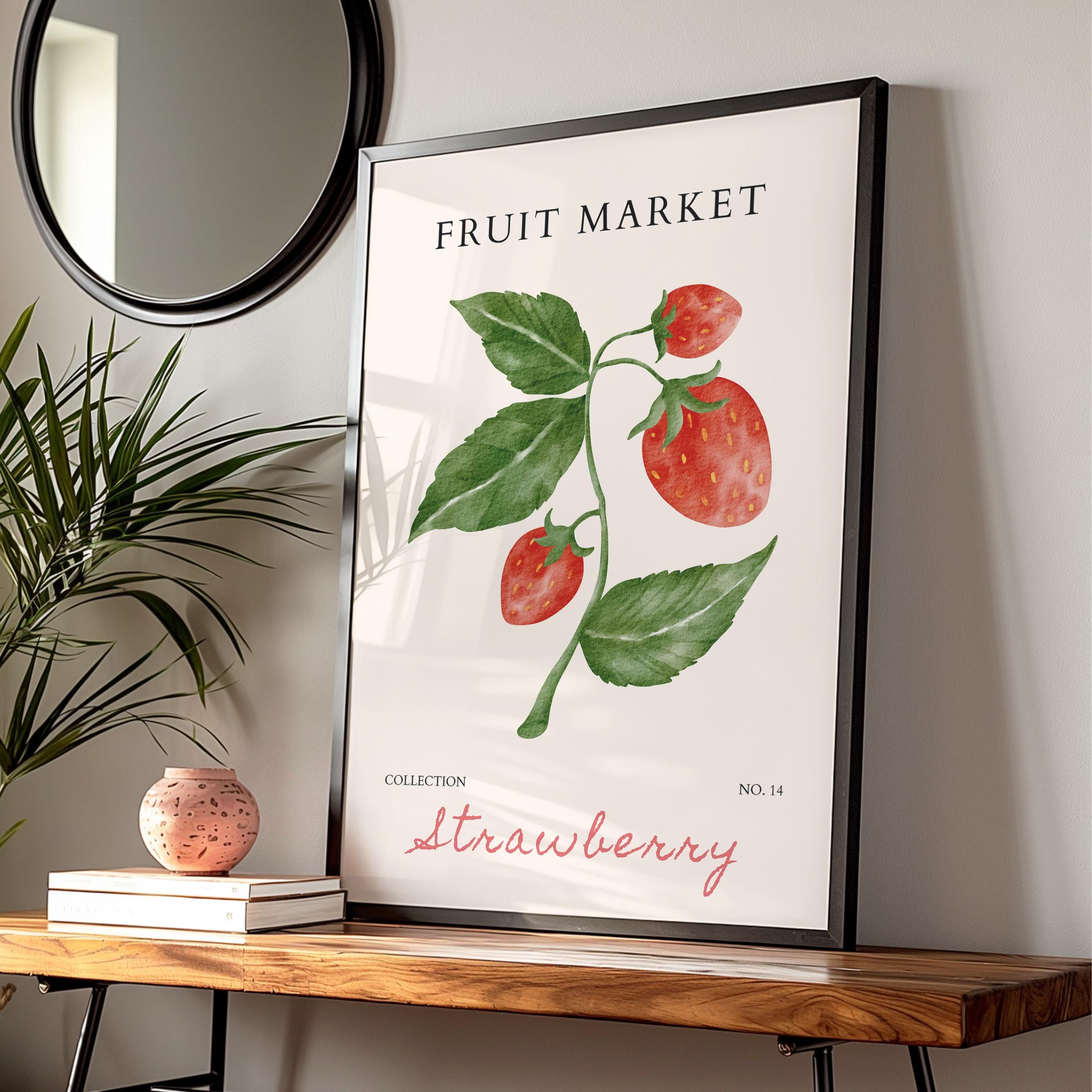 Strawberry Fruit Market Poster - Food Poster - Kitchen Decor - Fruit ...