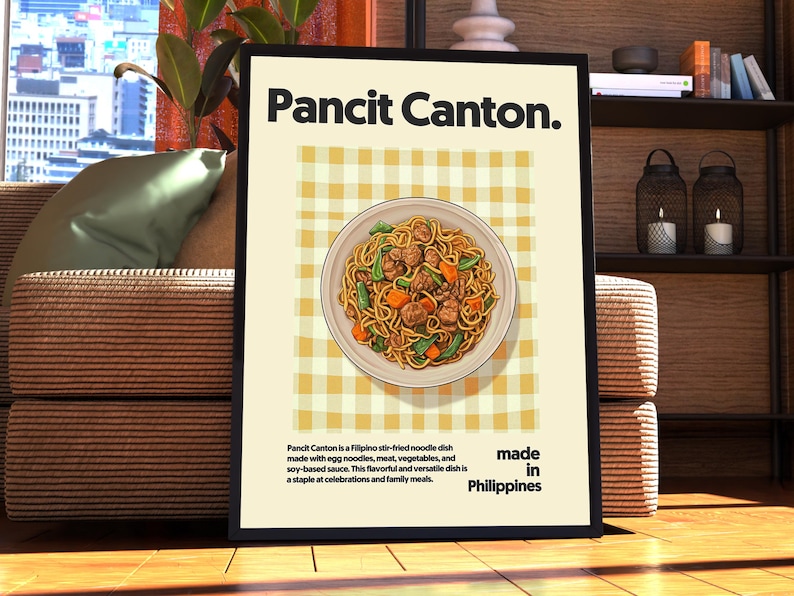 Pancit Canton Poster - Food Poster - Kitchen Decor - Kitchen Print ...