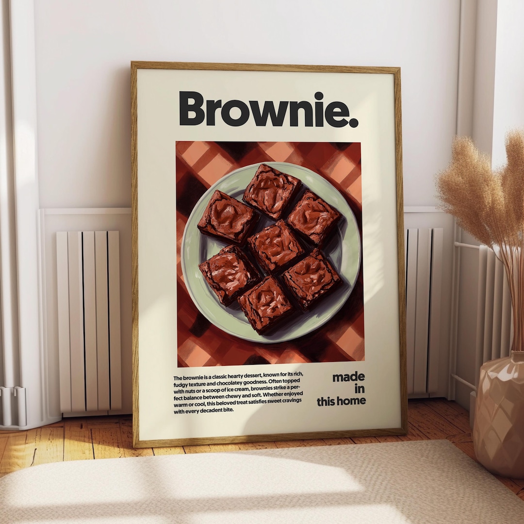 Brownie Poster - Food Poster - Kitchen Decor - Kitchen Print - Baking ...
