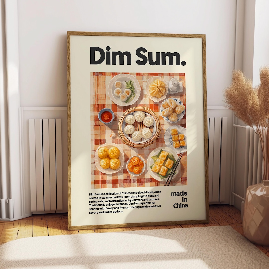 Dim Sum Poster - Food Poster - Kitchen Decor - Kitchen Print - Chinese ...