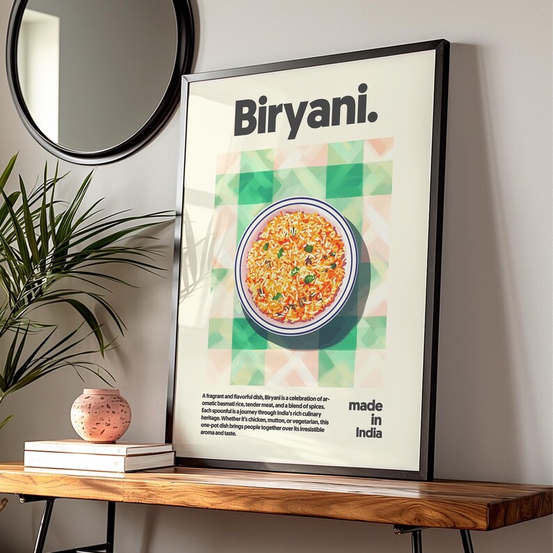 Biryani Poster - Food Poster - Kitchen Decor - Kitchen Print - Indian ...