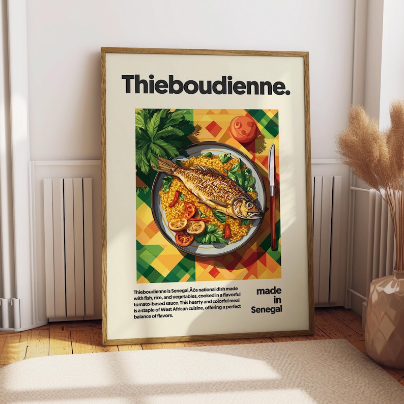 Thieboudienne Poster - Food Poster - Kitchen Decor - Kitchen Print ...
