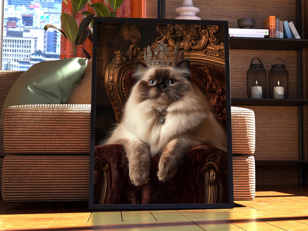 Himalayan Cat Royal Portrait - Cat Poster - Pet Portrait - Custom Pet ...