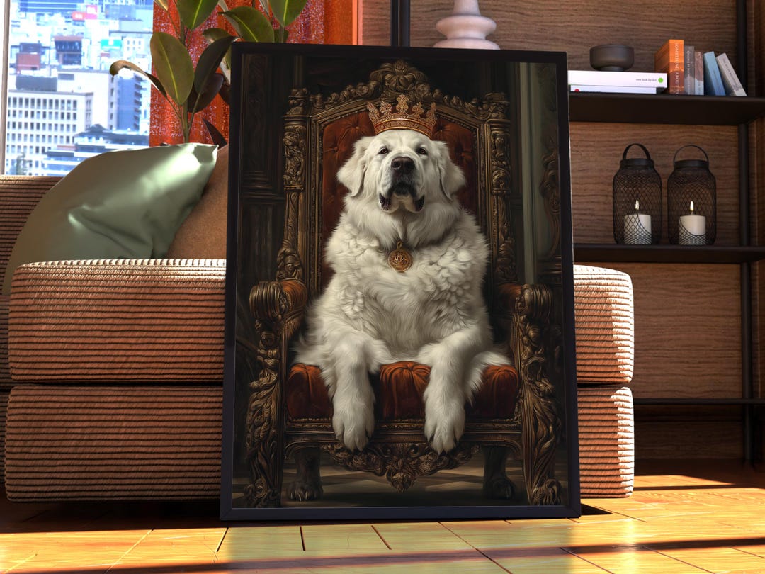 Great Pyrenees Royal Portrait - Dog Poster - Pet Portrait - Custom Pet ...