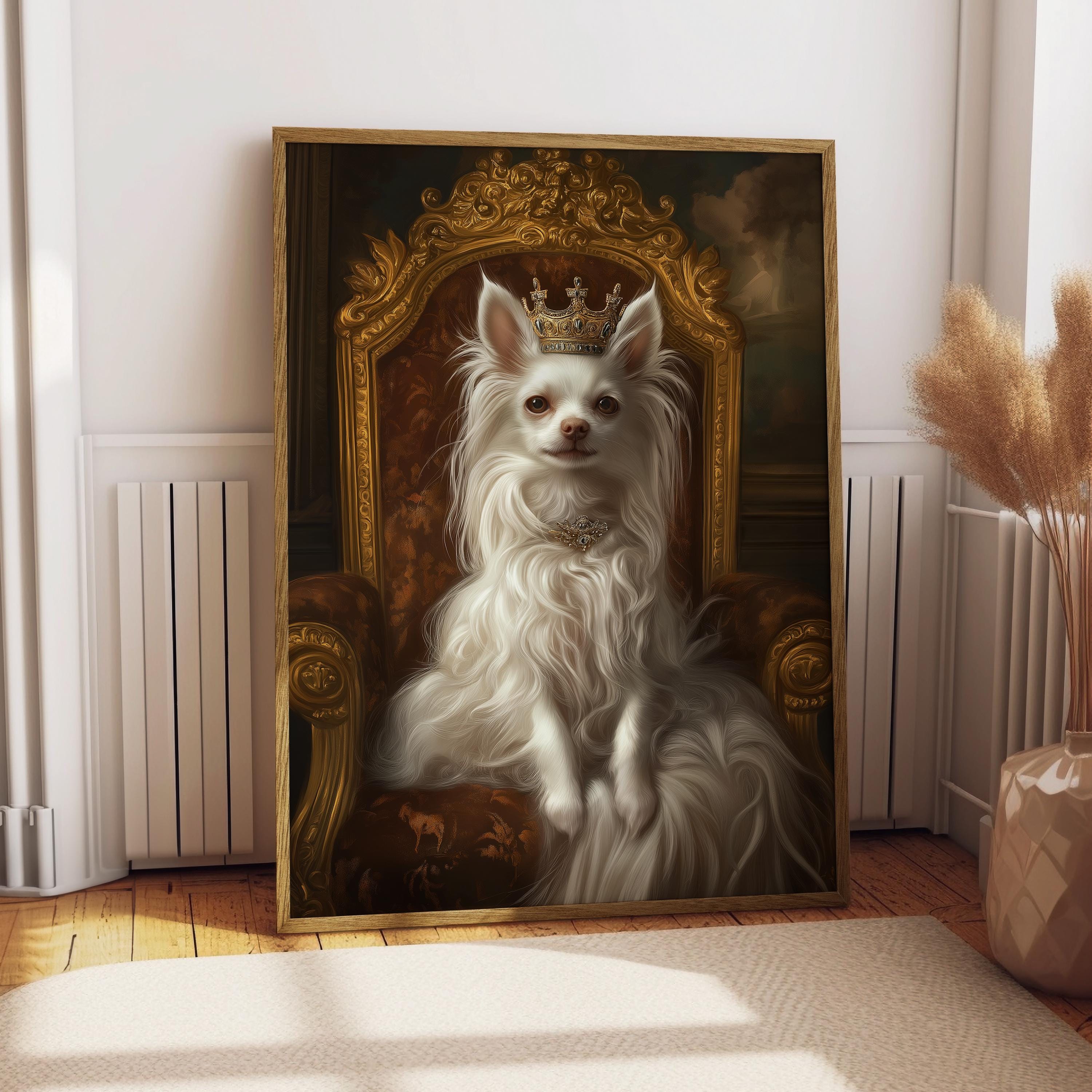 Powderpuff Chinese Crested Royal Portrait - Dog Poster - Pet Portrait ...