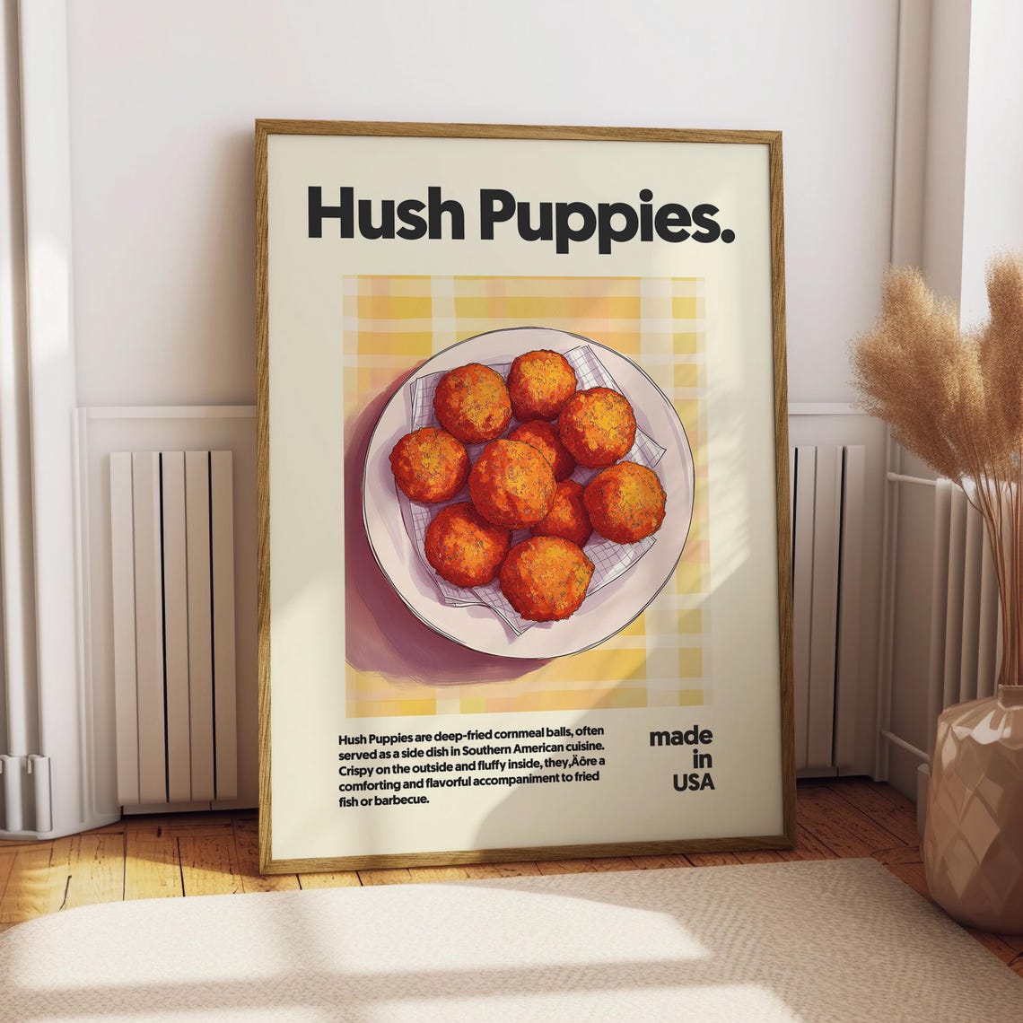 Hush Puppies Poster - Food Poster - Kitchen Decor - Kitchen Print ...