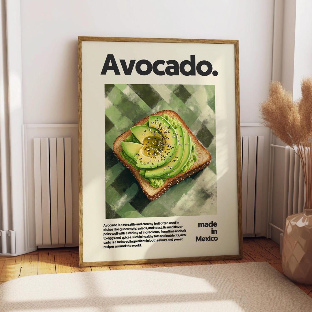 Avocado Poster - Food Poster - Kitchen Decor - Kitchen Print - Mexican ...
