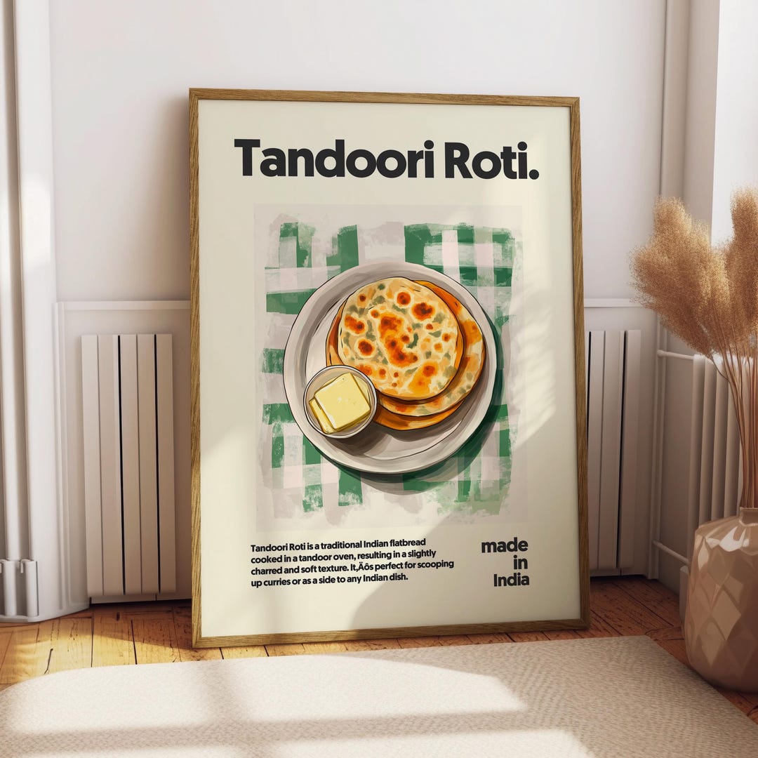 Tandoori Roti Poster - Food Poster - Kitchen Decor - Kitchen Print ...