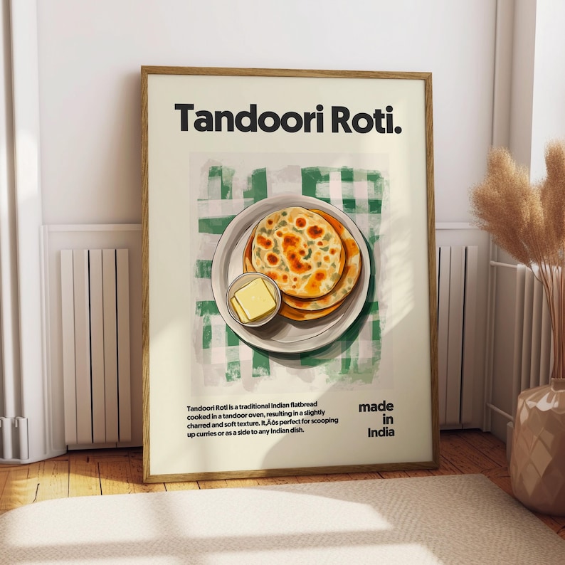 Tandoori Roti Poster - Food Poster - Kitchen Decor - Kitchen Print ...