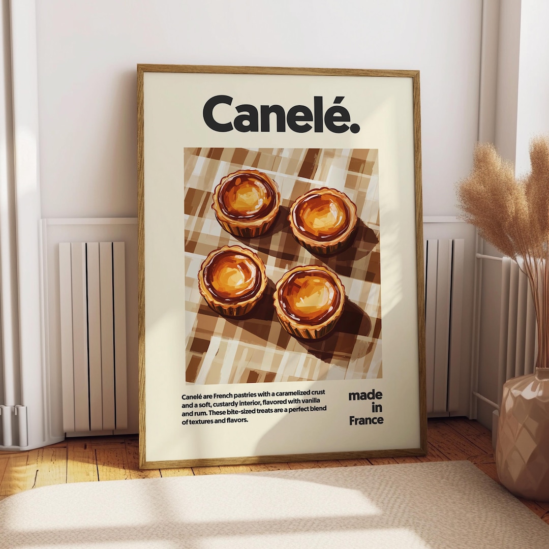 Canele Poster - Food Poster - Kitchen Decor - Kitchen Print - French ...