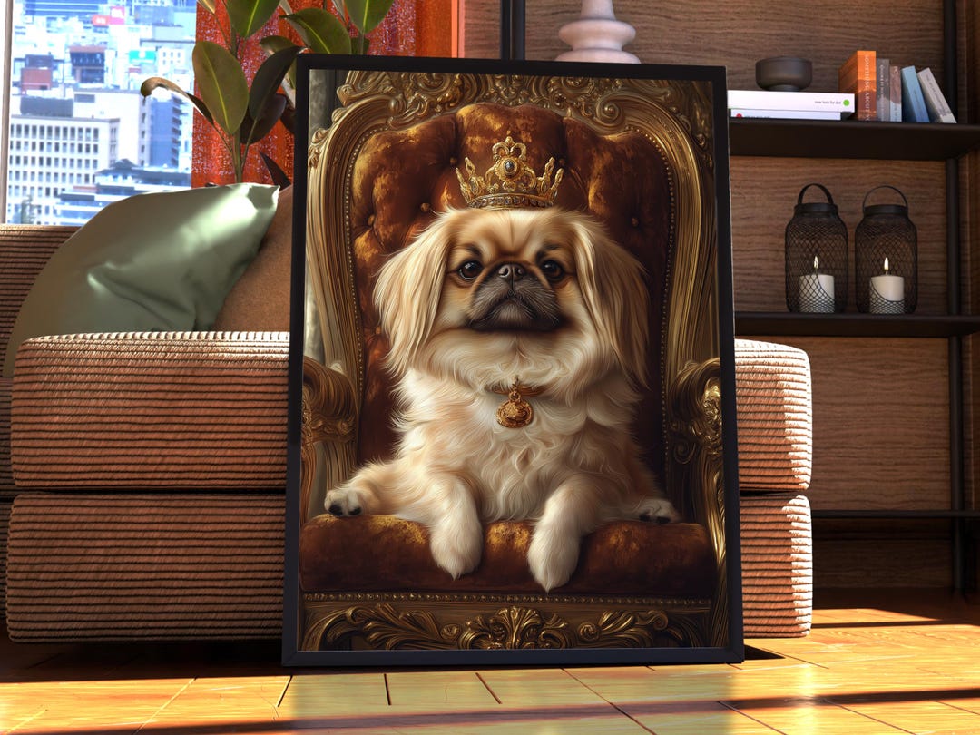 Pekingese Royal Portrait - Dog Poster - Pet Portrait - Custom Pet Art ...