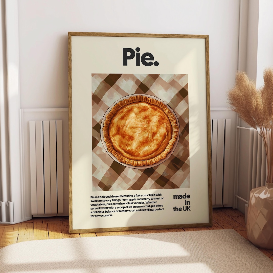 Pie Poster - Food Poster - Kitchen Decor - Kitchen Print - English Food ...