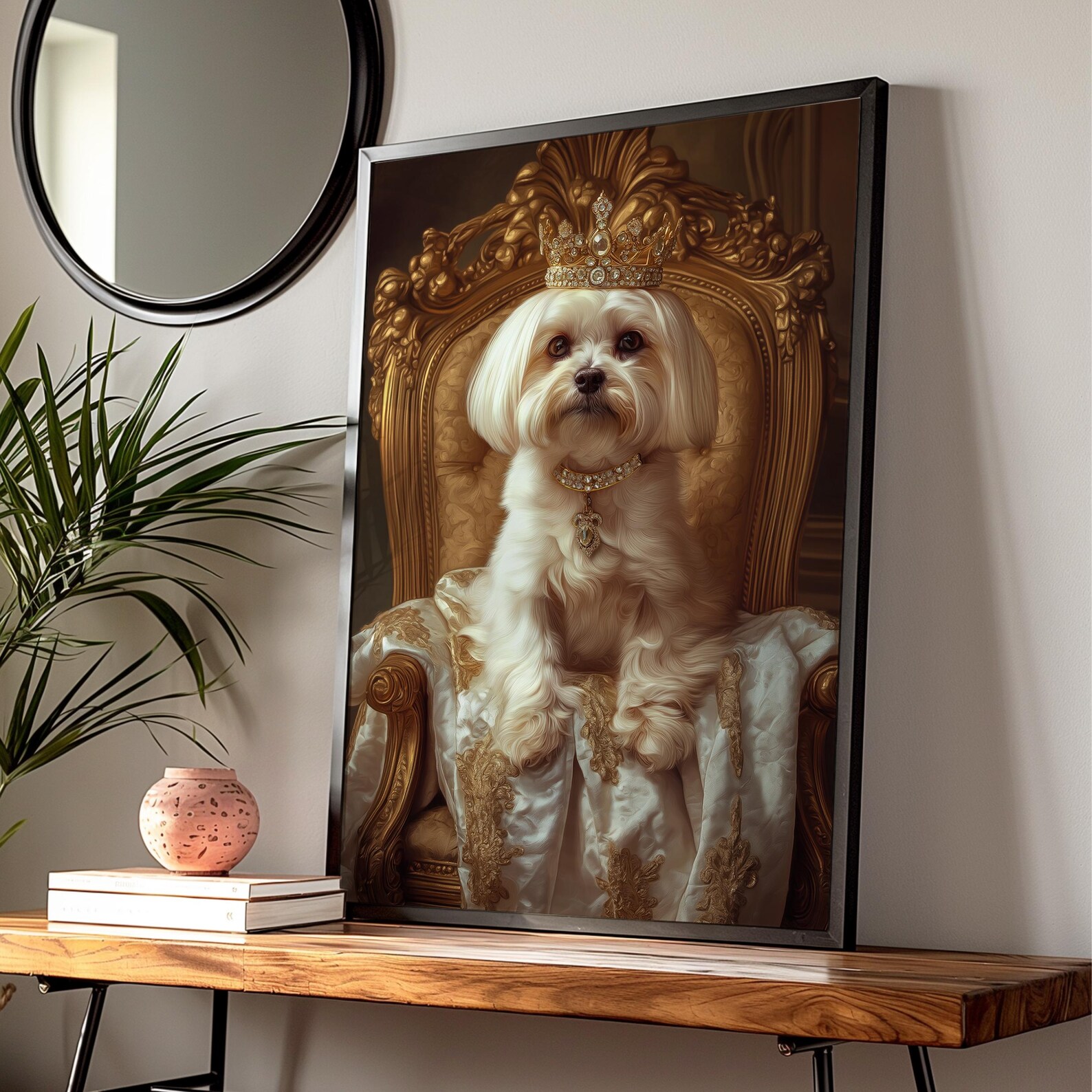 Maltese Royal Portrait - Dog Poster - Pet Portrait - Custom Pet Art ...