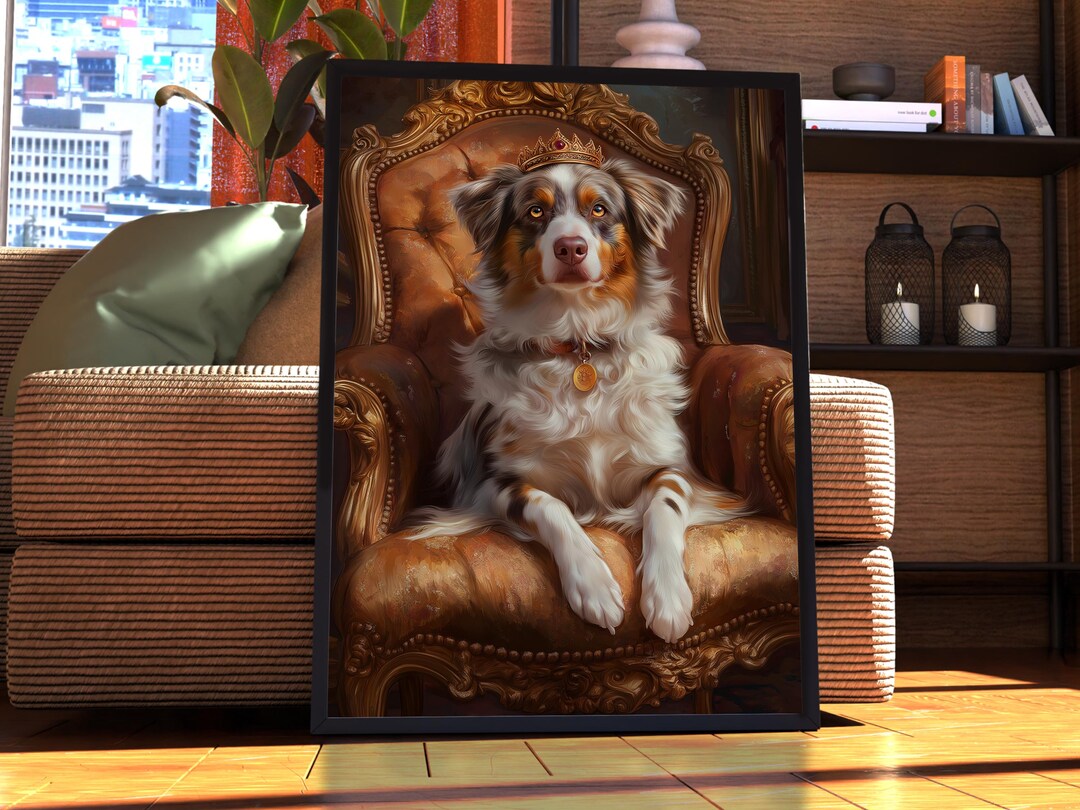 Red Merle Australian Shepherd Royal Portrait - Dog Poster - Pet ...