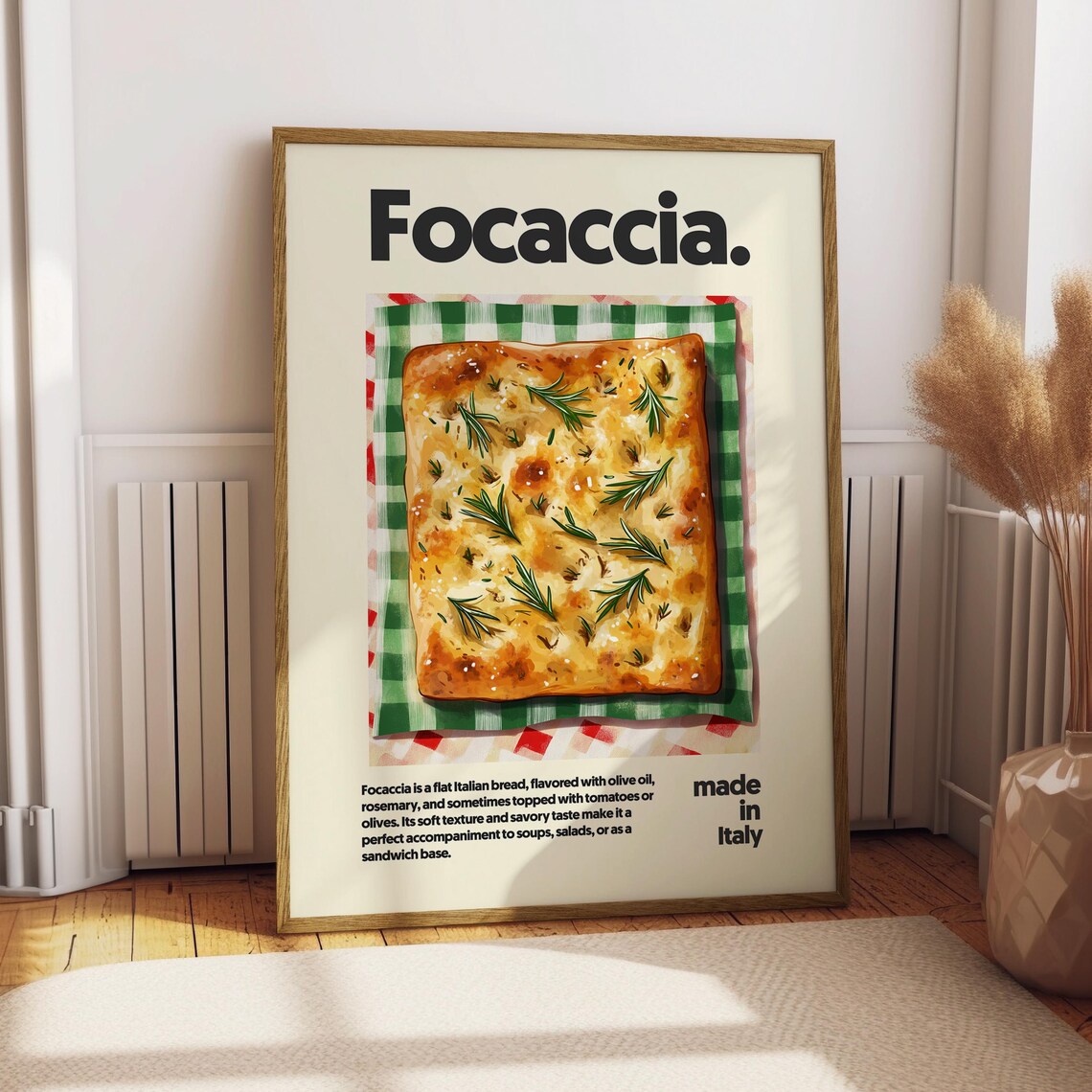 Focaccia Poster - Food Poster - Kitchen Decor - Kitchen Print - Italian ...