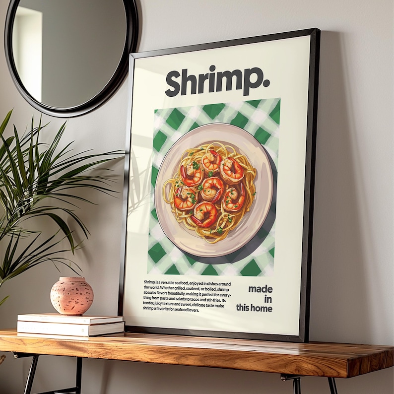 Shrimp Poster - Food Poster - Kitchen Decor - Kitchen Print - Seafood ...