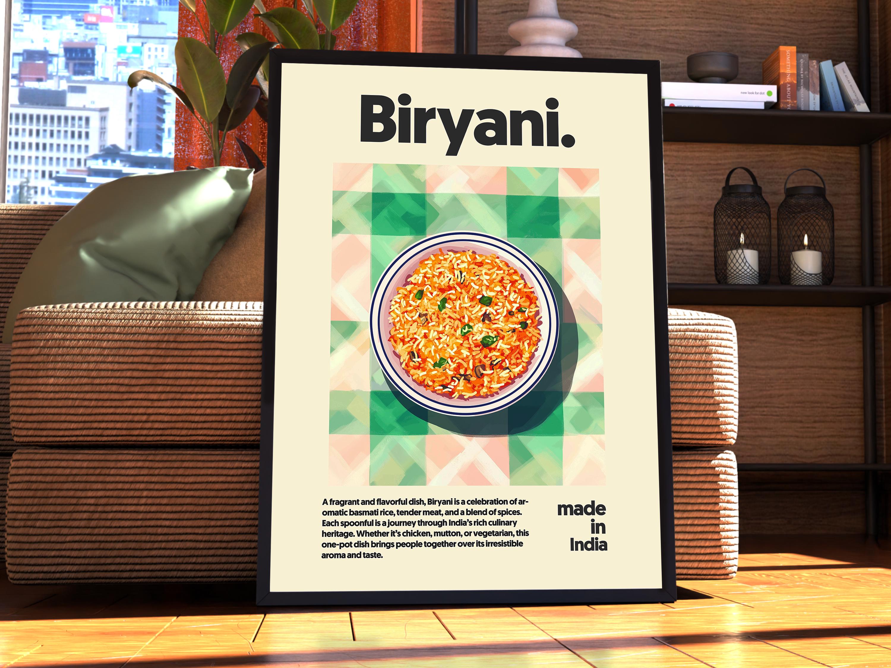 Biryani Poster - Food Poster - Kitchen Decor - Kitchen Print - Indian ...