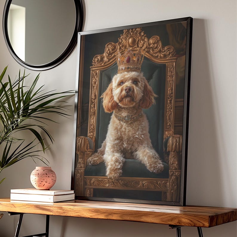 Goldendoodle Royal Portrait - Dog Poster - Pet Portrait - Custom Pet ...