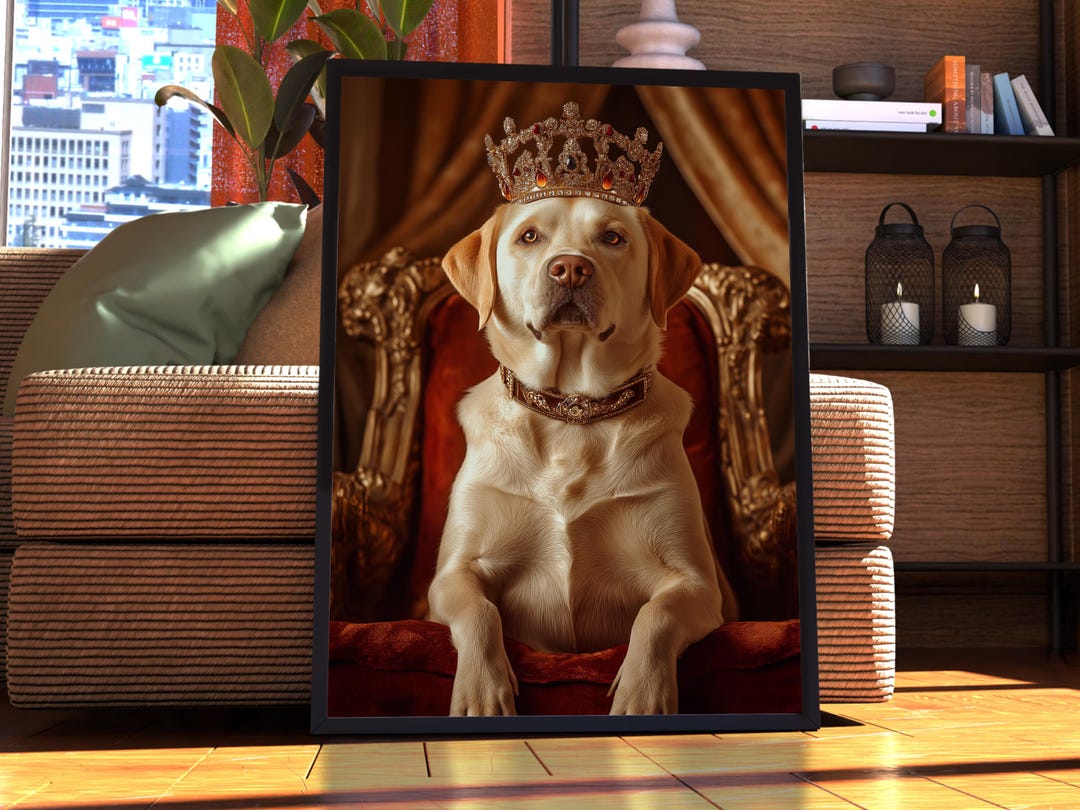 Golden Labrador Royal Portrait - Dog Poster - Pet Portrait - Custom Pet ...
