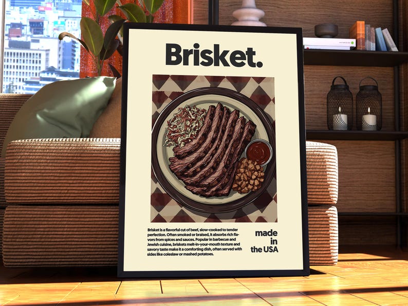 Brisket BBQ Poster – Kitchen Food Art Print - Etsy Canada