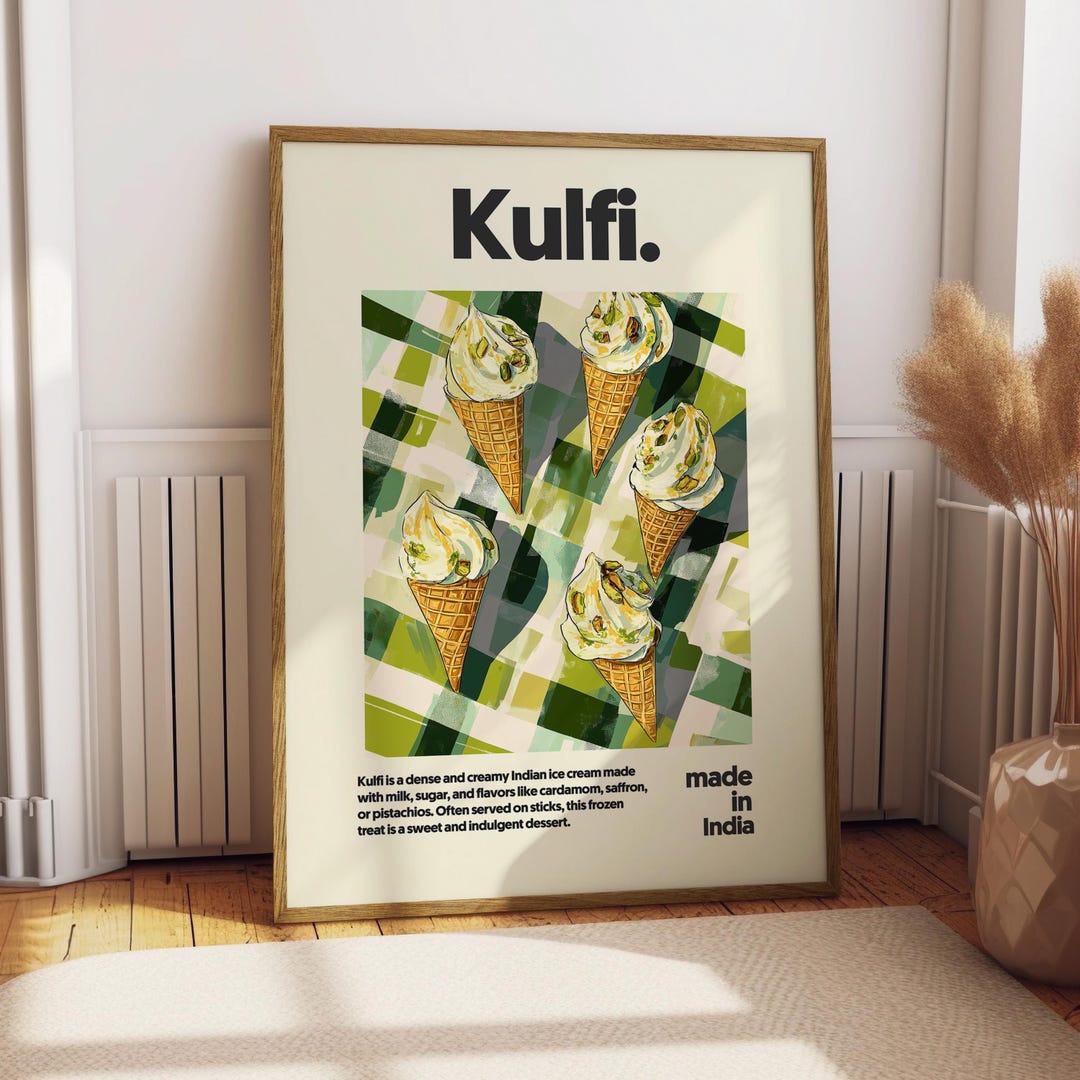 Kulfi Poster - Food Poster - Kitchen Decor - Kitchen Print - Indian ...