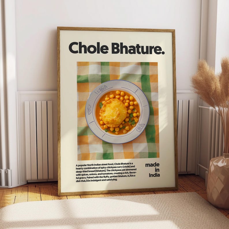 Chole Bhature Poster - Indian Food Kitchen Print - Etsy