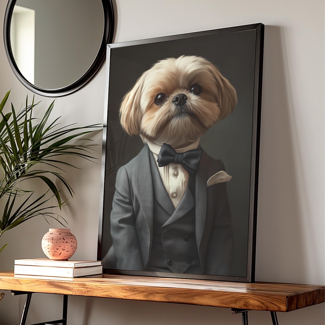 Shih Tzu Suit Portrait - Dog Poster - Pet Portrait - Custom Pet Art ...