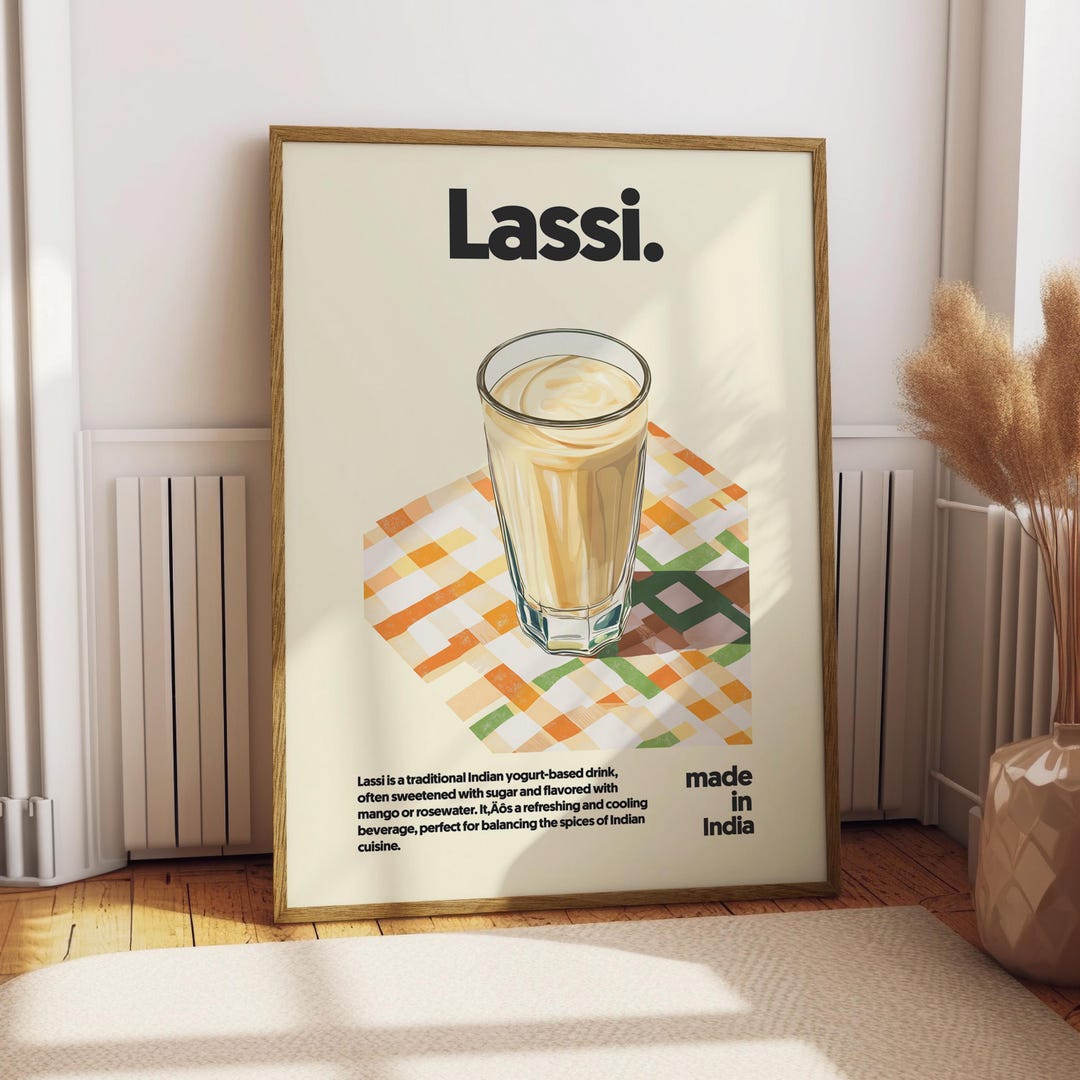 Lassi Poster - Food Poster - Kitchen Decor - Kitchen Print - Indian ...
