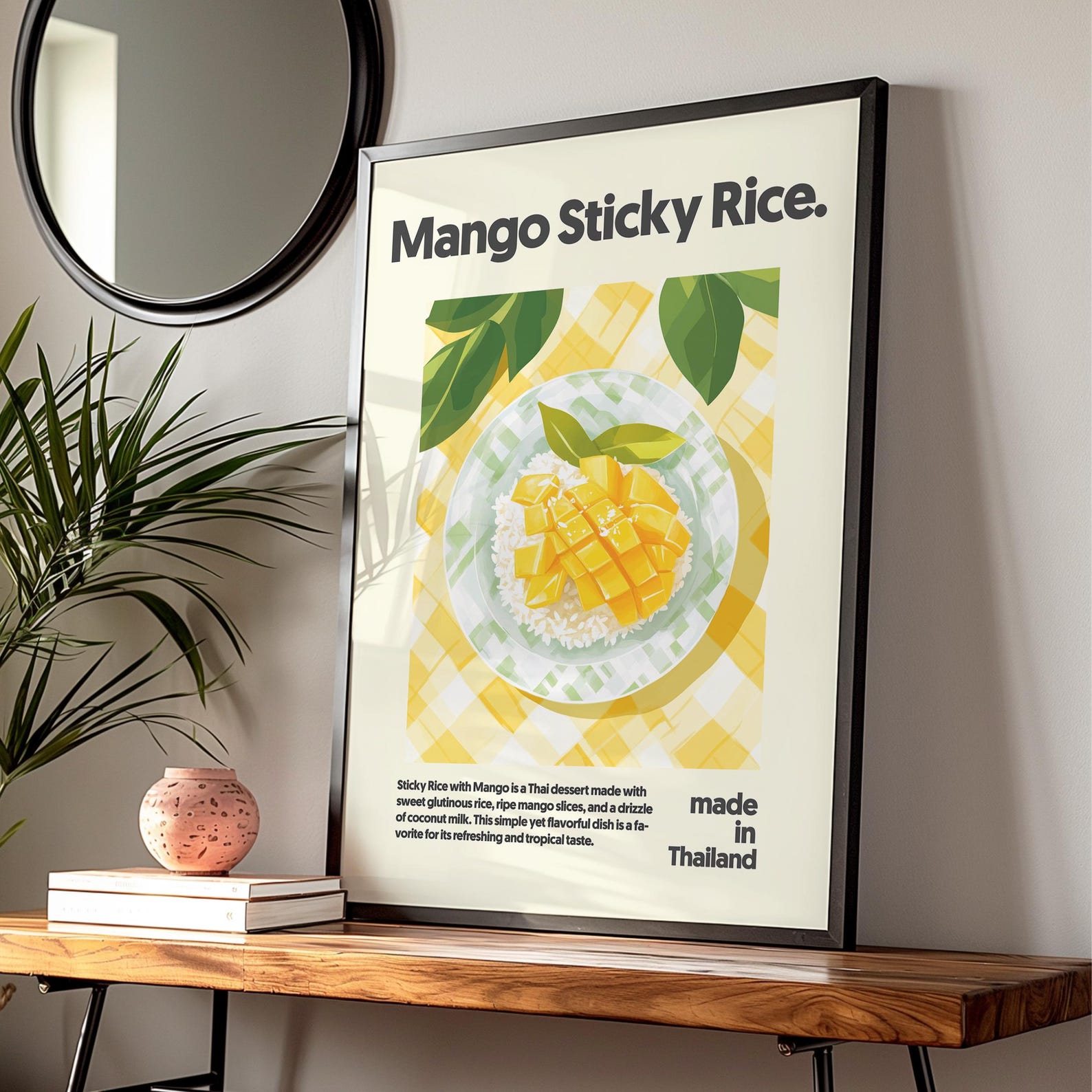 Mango Sticky Rice Poster - Food Poster - Kitchen Decor - Kitchen Print ...
