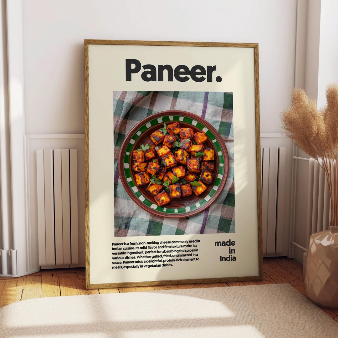 Paneer Poster - Food Poster - Kitchen Decor - Kitchen Print - Indian ...