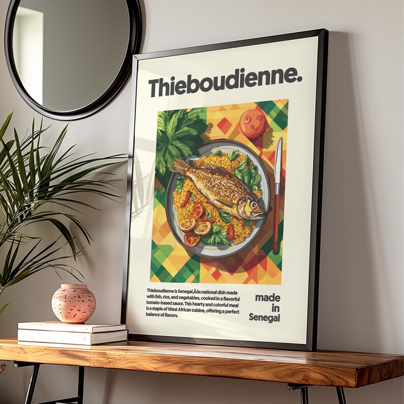 Thieboudienne Poster - Food Poster - Kitchen Decor - Kitchen Print ...