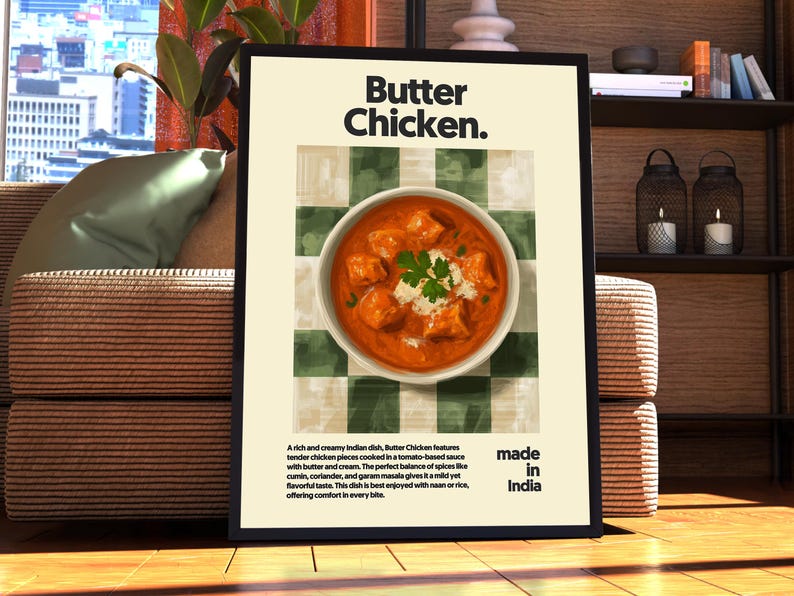 Butter Chicken Poster - Food Poster - Kitchen Decor - Kitchen Print ...