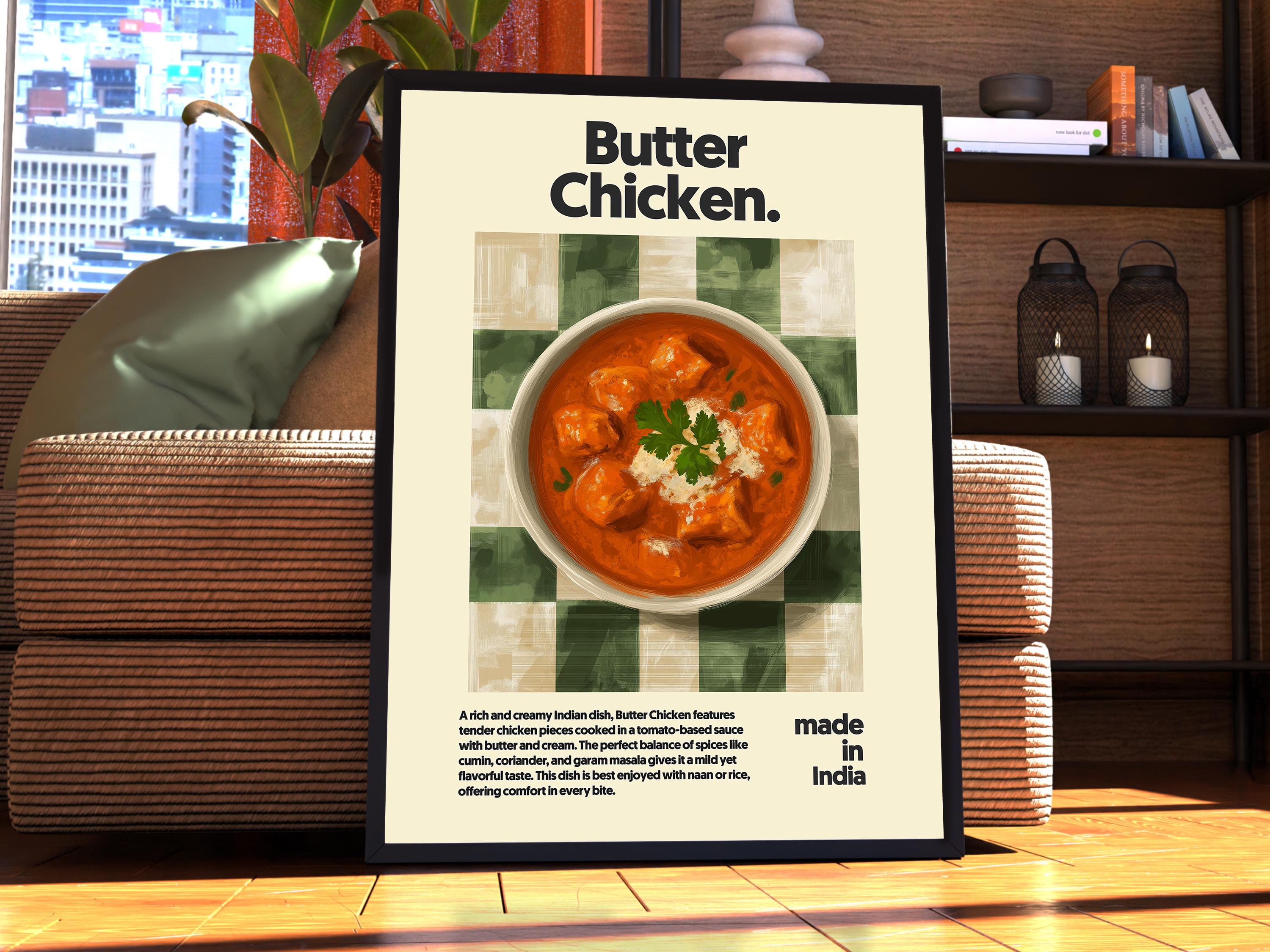 Butter Chicken Poster - Food Poster - Kitchen Decor - Kitchen Print ...