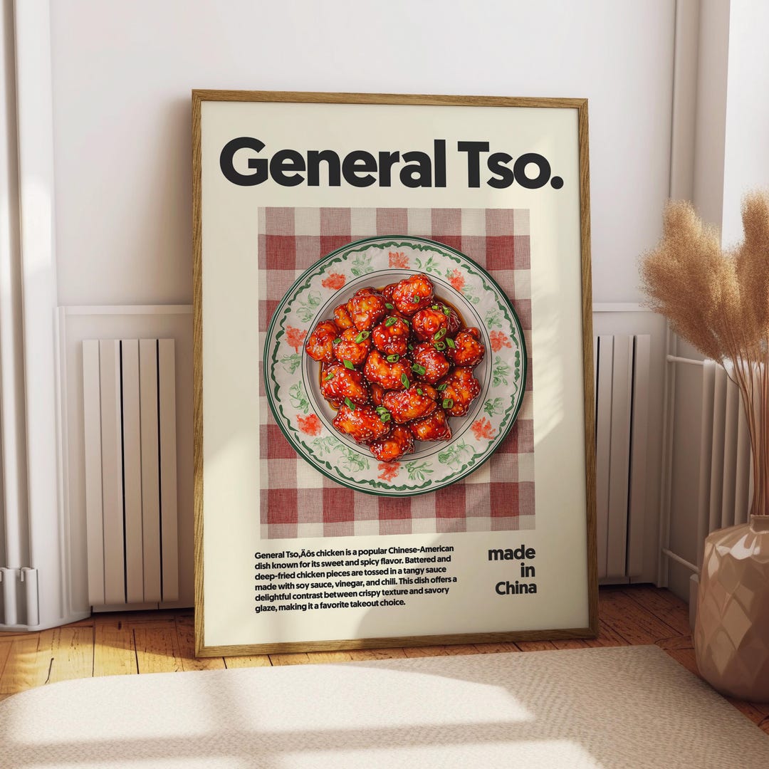 General Tso Chicken Poster - Food Poster - Kitchen Decor - Kitchen ...