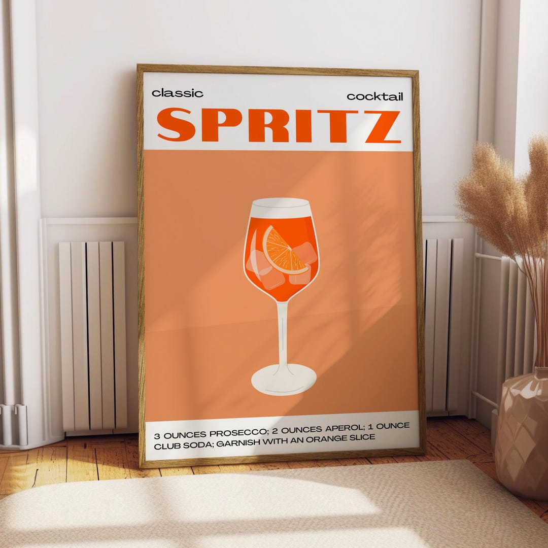 Aperol Spritz Poster - Kitchen Decor - Kitchen Print - Drinks Poster ...