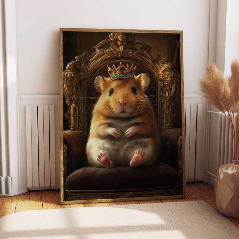 Hamster Royal Portrait - Pet Poster - Hamster Portrait - Custom Pet Art ...