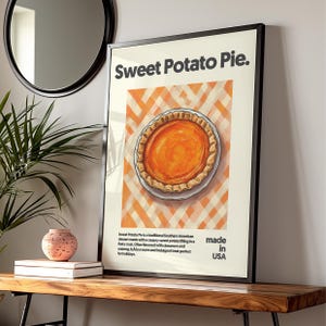 Sweet Potato Pie Poster - Food Poster - Kitchen Decor - Kitchen Print ...