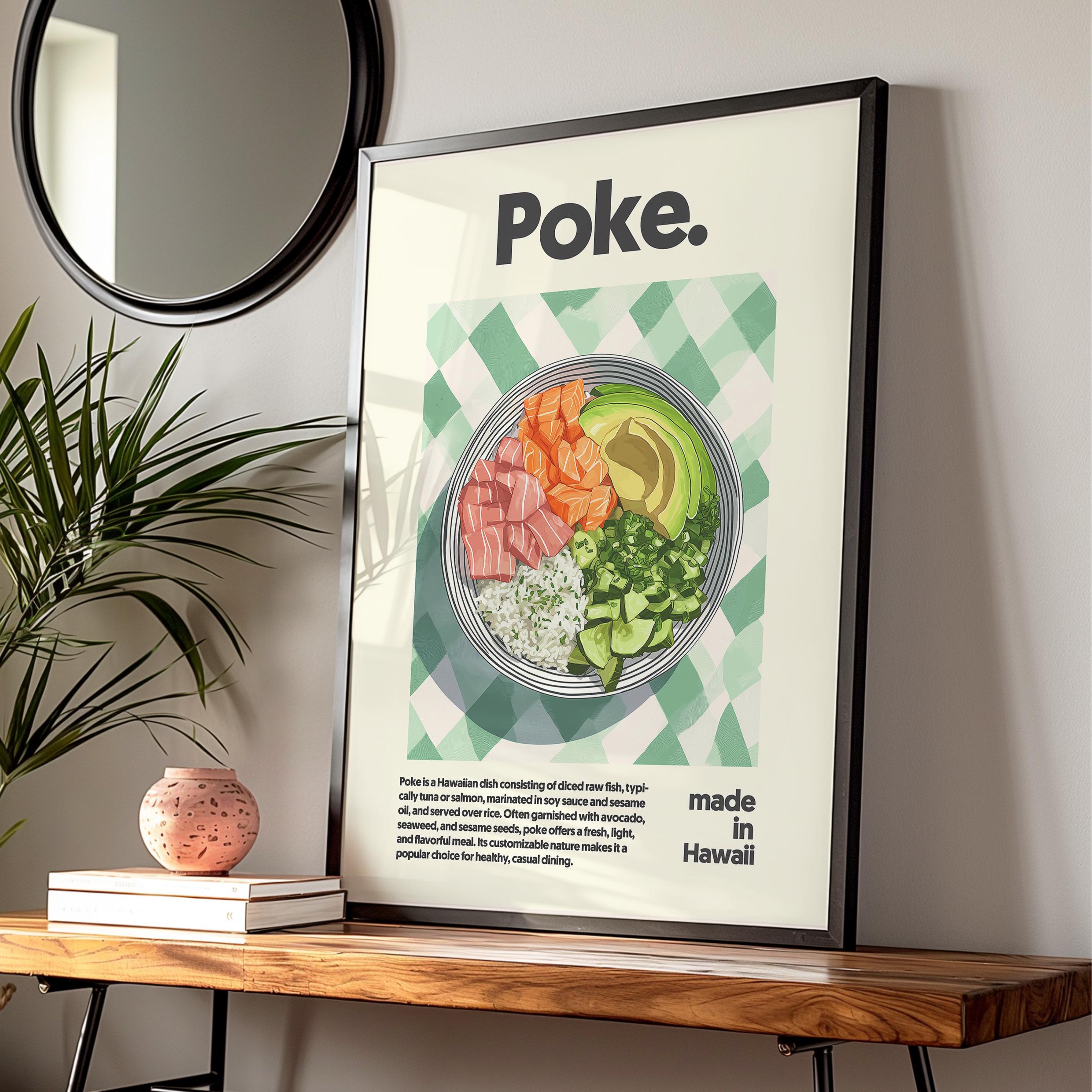 Poke Poster - Food Poster - Kitchen Decor - Kitchen Print - Hawaii Food ...
