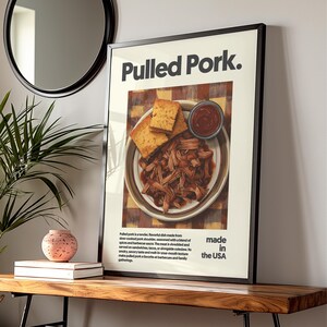 Pulled Pork Poster - Food Poster - Kitchen Decor - Kitchen Print ...