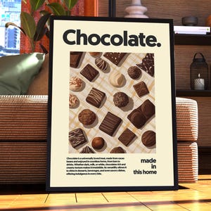 Chocolate Poster - Chocolate Art - Kitchen Decor - Kitchen Print - Cafe ...